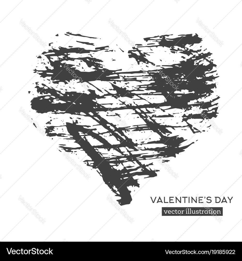 Hand drawn calligraphy heart isolated on white Vector Image