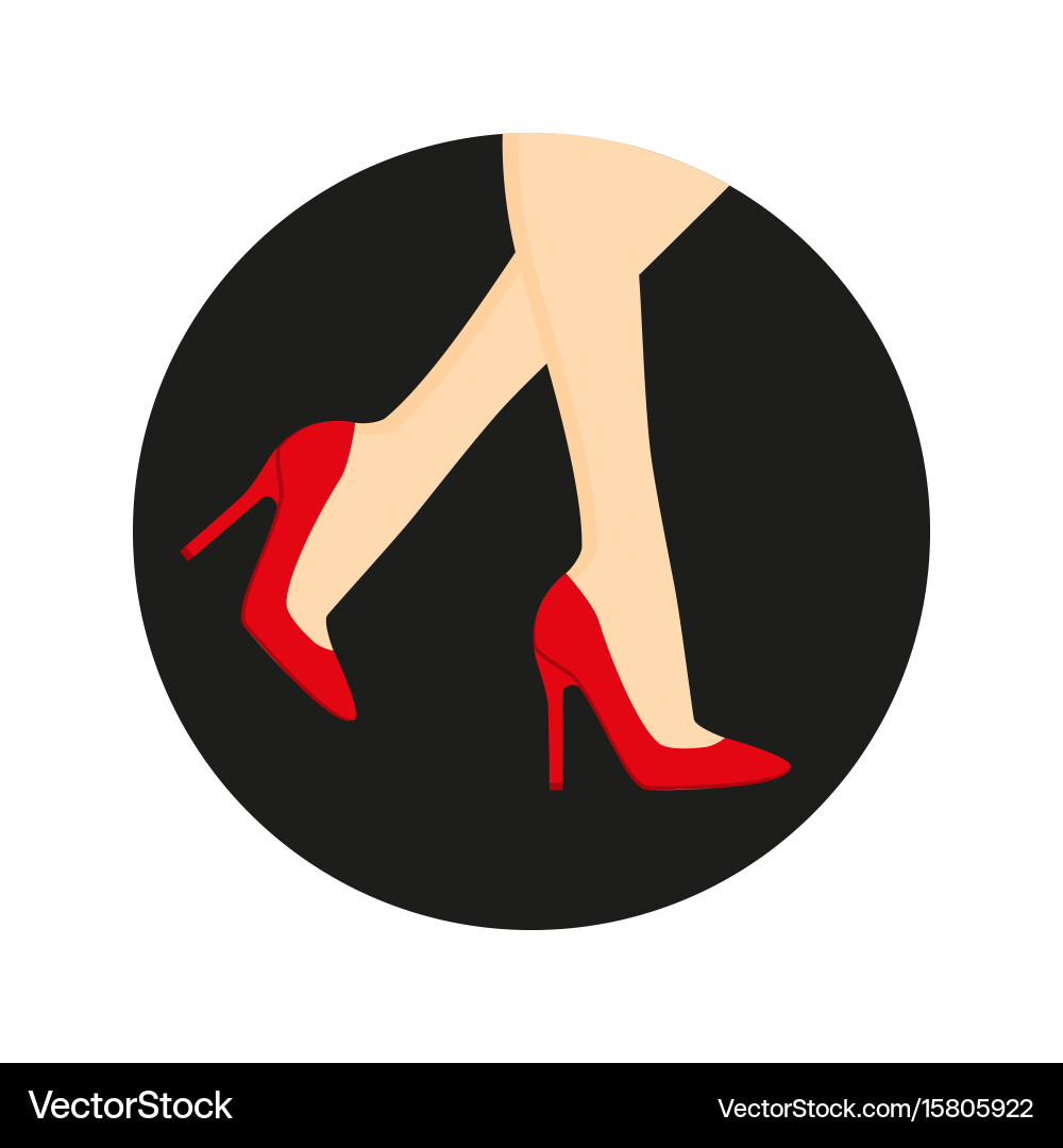 High heel shoes on legs Royalty Free Vector Image