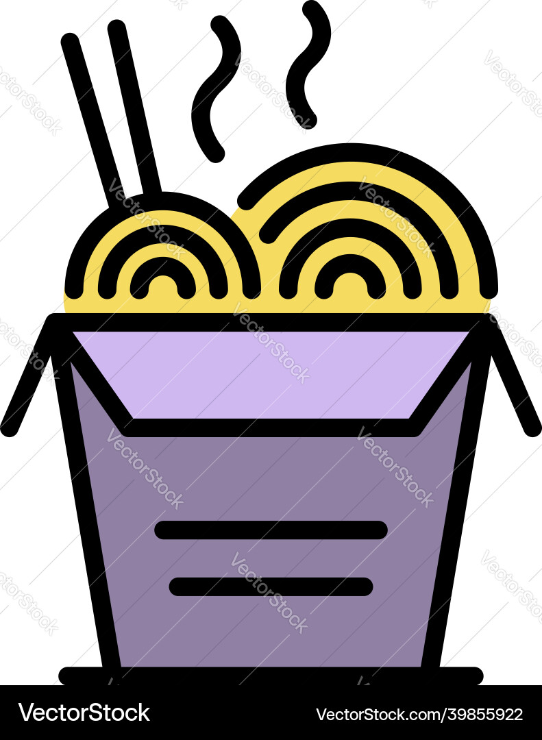 Ramen box icon color outline Royalty Free Vector Image
