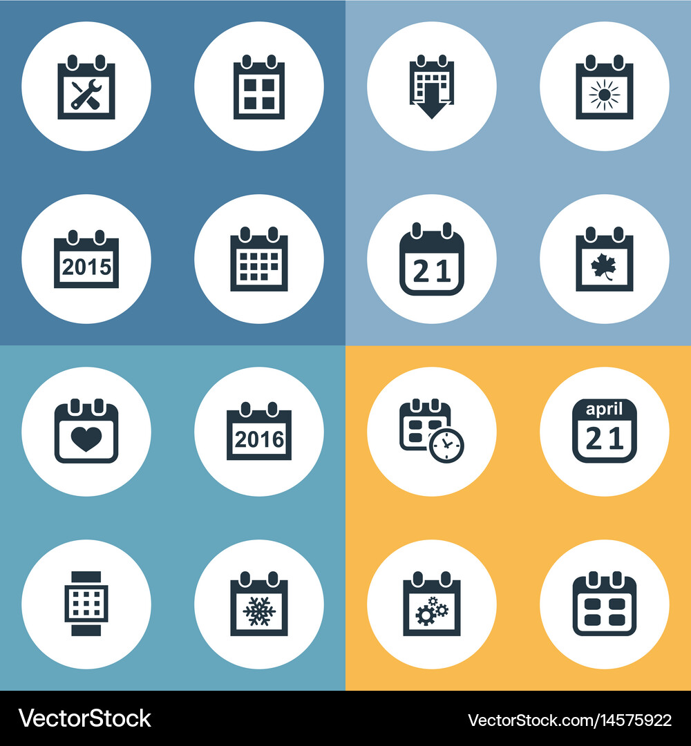 Set of simple date icons Royalty Free Vector Image