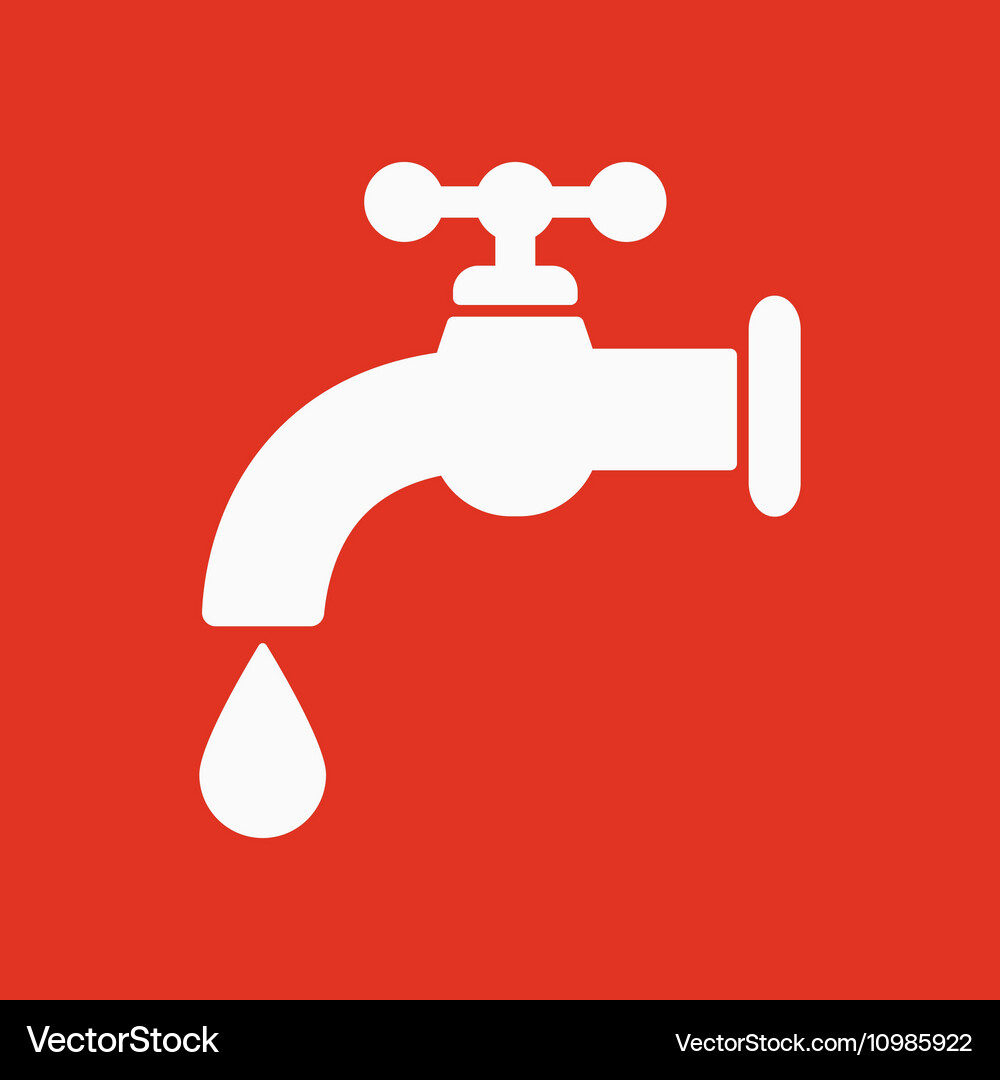 Tap water icon water symbol flat Royalty Free Vector Image