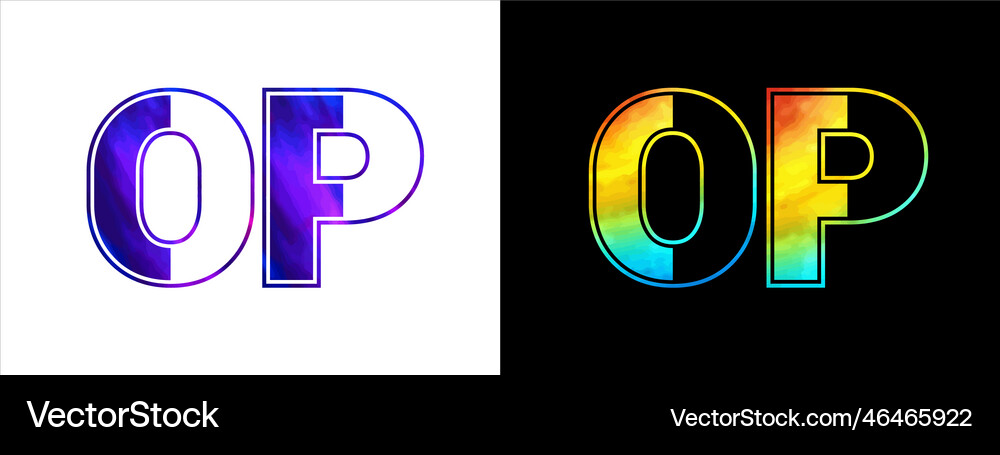 Unique op letter logo icon template premium Vector Image
