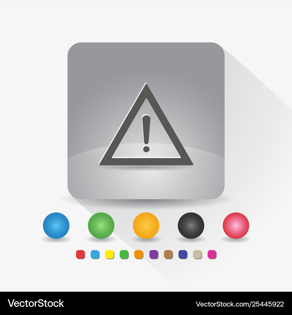 Warning triangle icon sign symbol app in gray Vector Image
