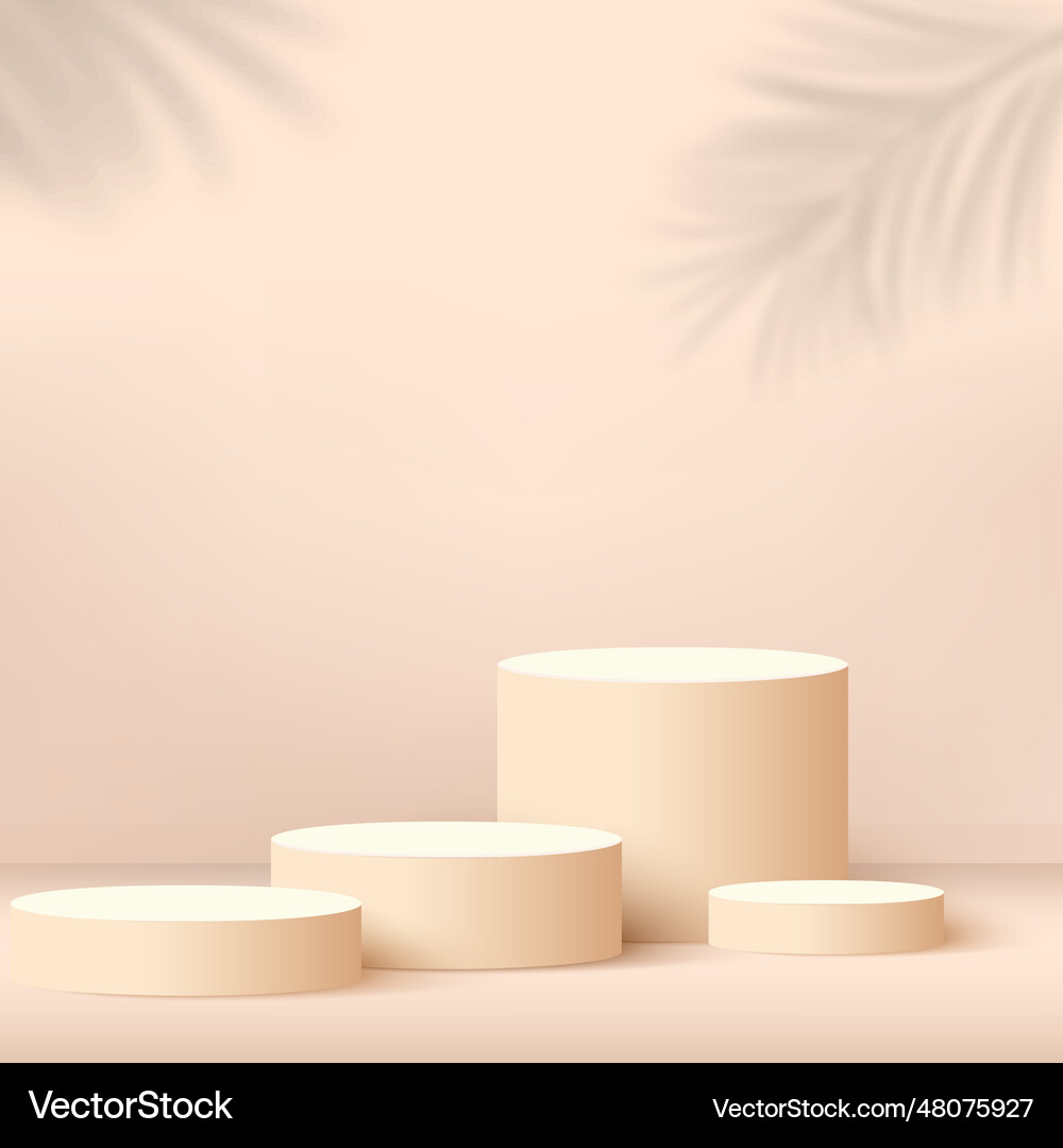 Abstract background with cream color geometric 3d Vector Image