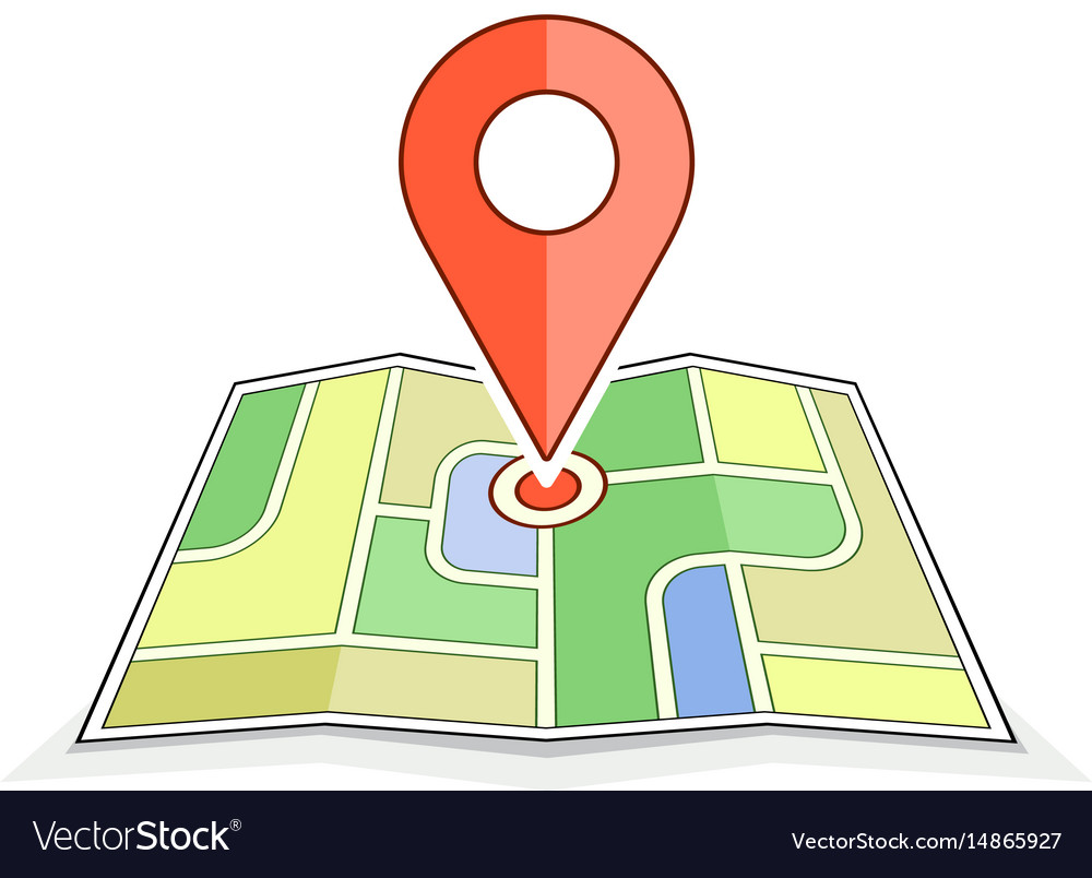 Abstract city map with pointer Royalty Free Vector Image