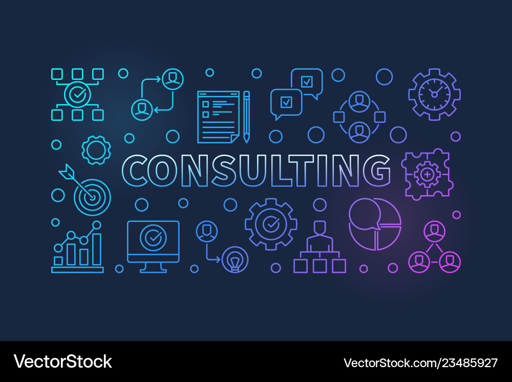 Consulting colorful outline Royalty Free Vector Image