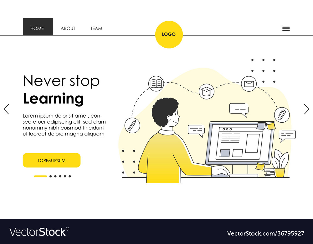 Distant e-learning educational platform concept Vector Image