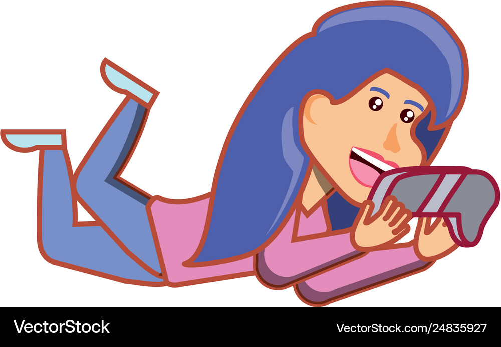 Girl with game control character Royalty Free Vector Image