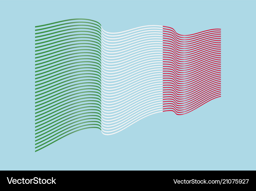 Italy flag on blue background wave stripes Vector Image