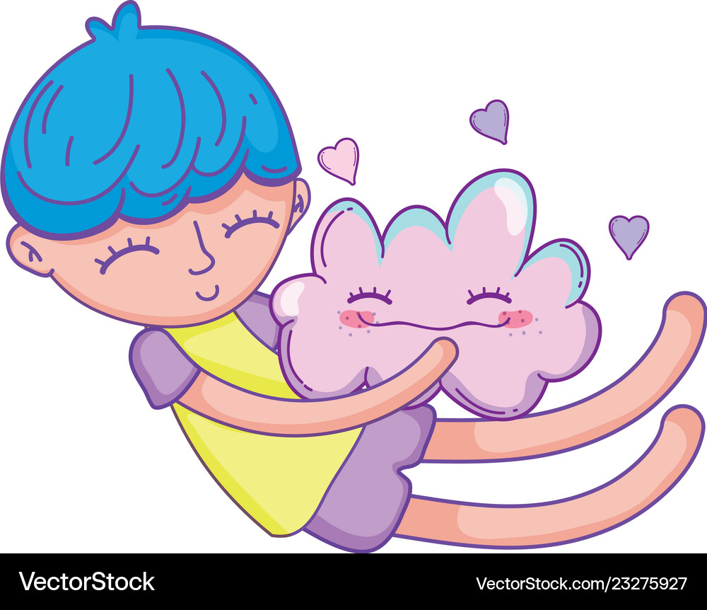 Kid dreaming at sky cartoon Royalty Free Vector Image