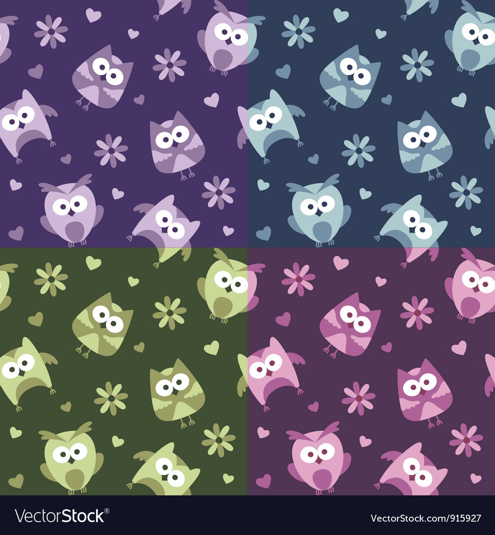 Owls patterns Royalty Free Vector Image - VectorStock