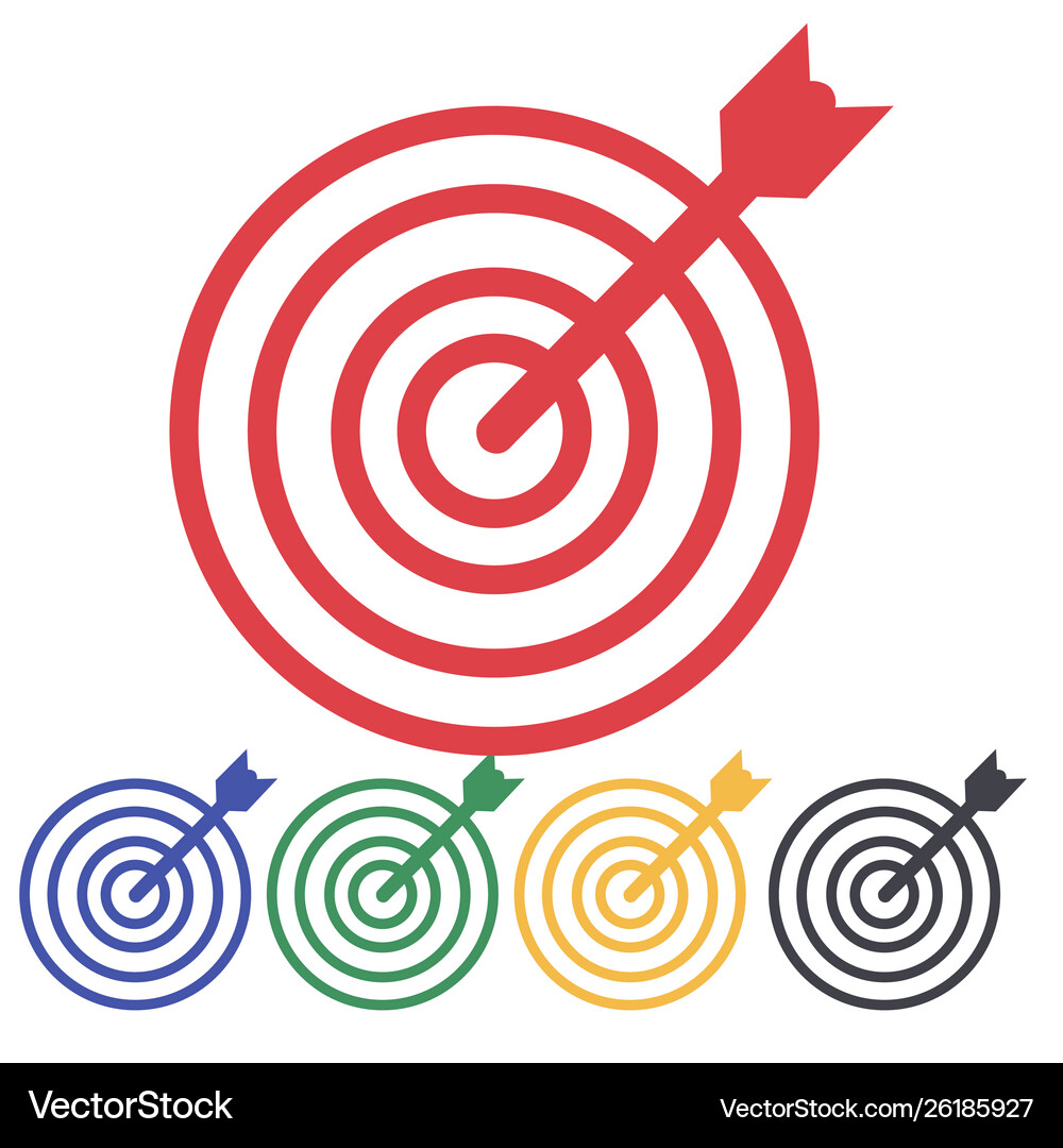 Red aim arrow idea concept perfect hit winner Vector Image
