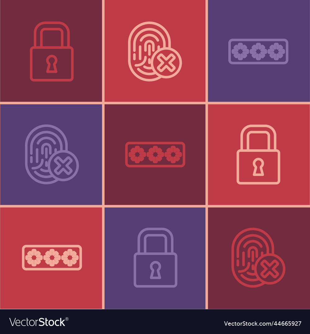 Set line lock password protection and cancelled Vector Image