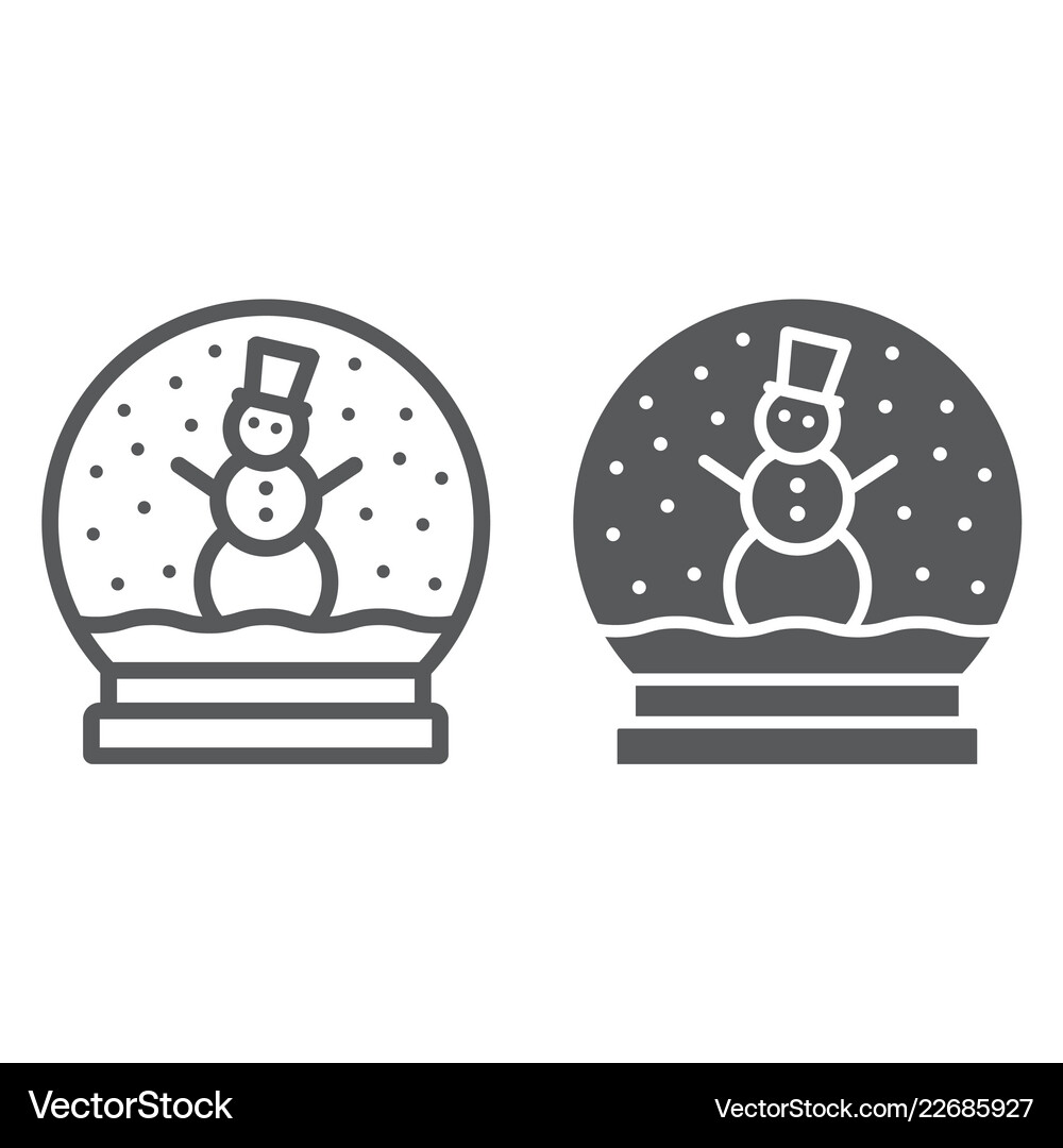 Snow globe line and glyph icon christmas Vector Image