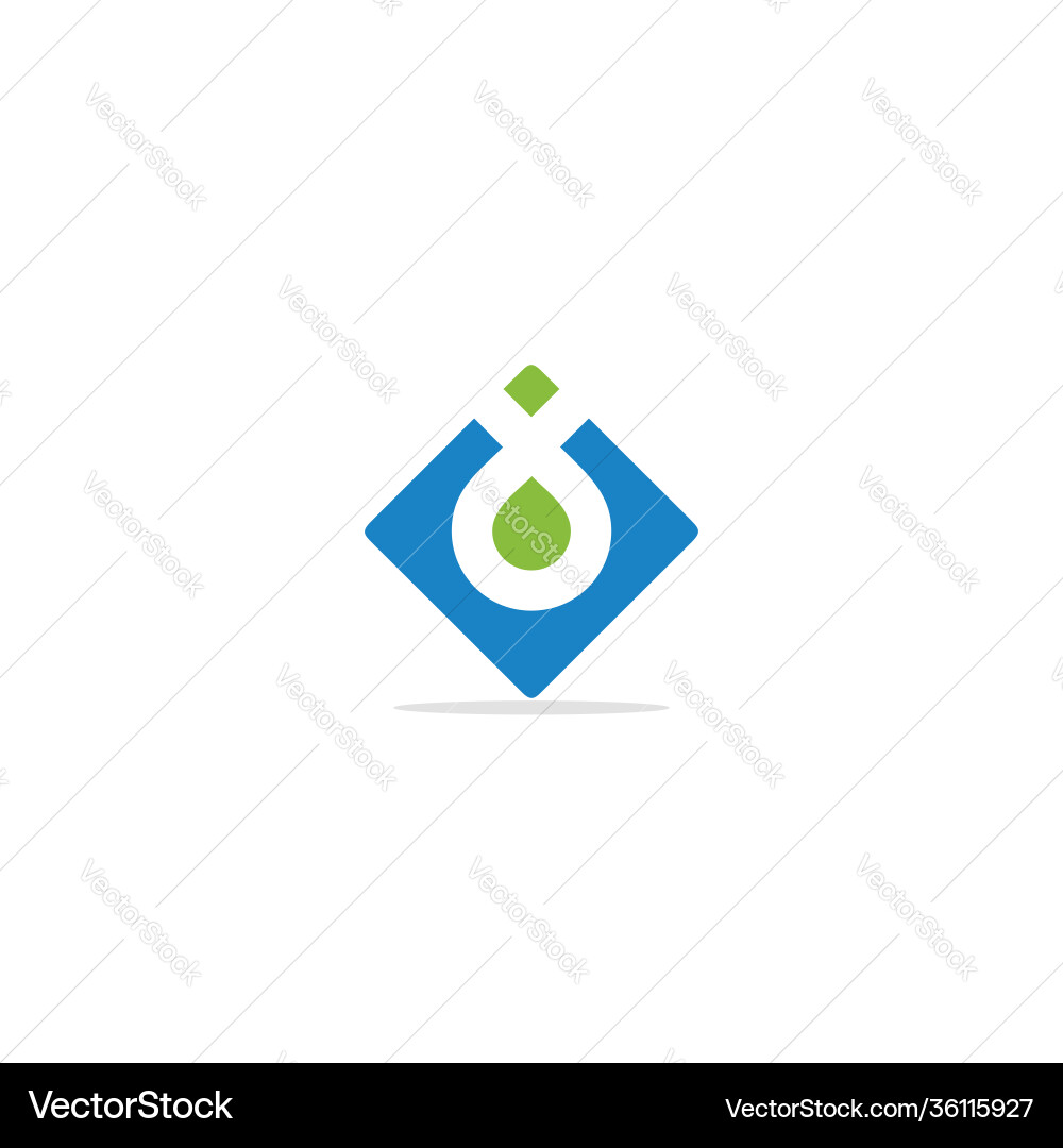 Square droplet company logo Royalty Free Vector Image