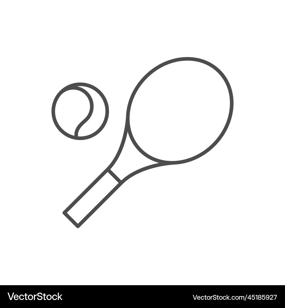 Tennis racket with ball icon Royalty Free Vector Image