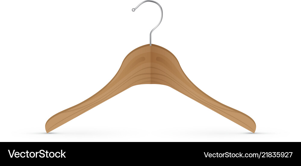 Wooden coat hanger Royalty Free Vector Image - VectorStock