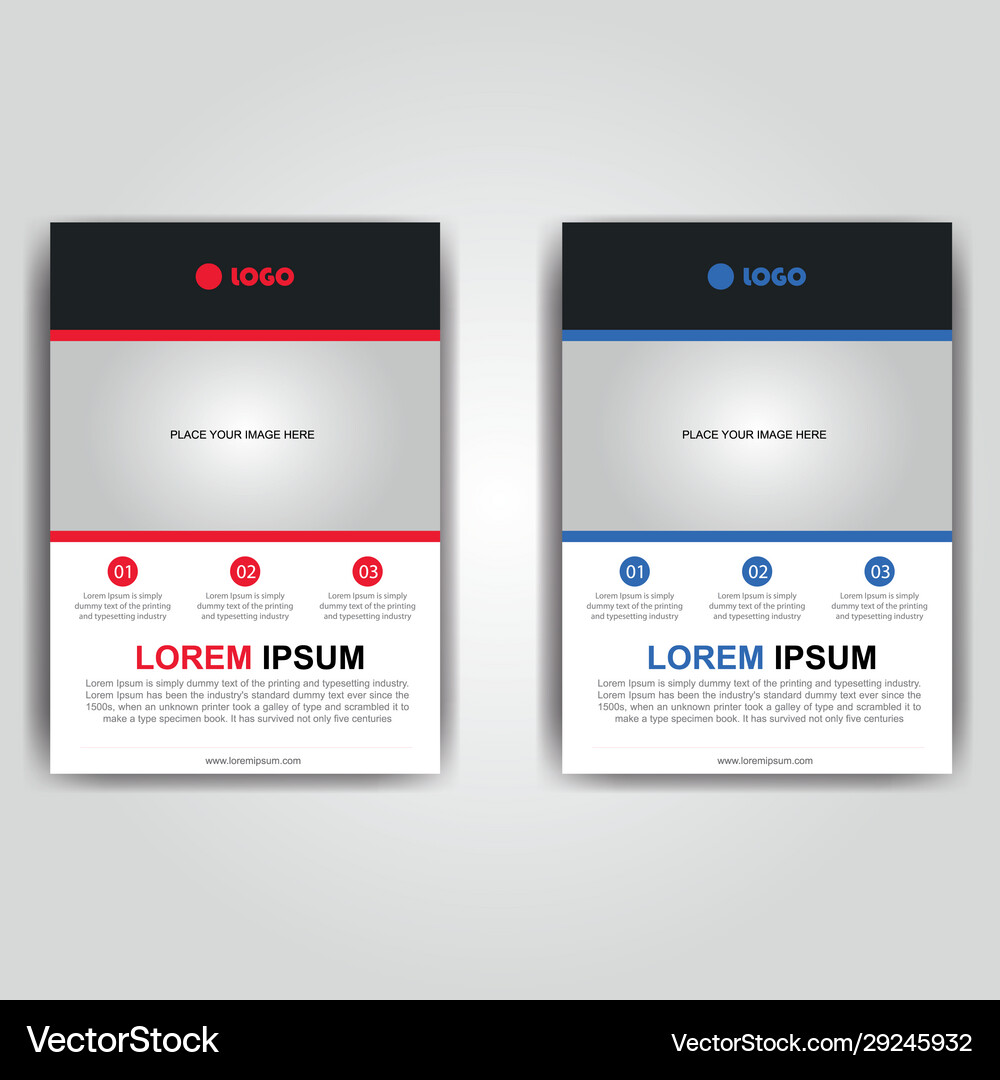 Business flyer with two options red and blue Vector Image