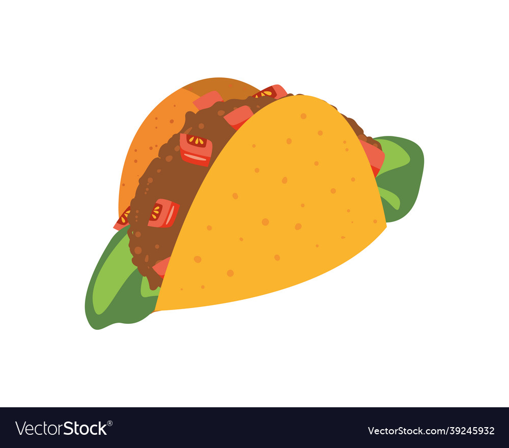 Delicious mexican taco Royalty Free Vector Image Delicious mexican taco Royalty Free Vector Image