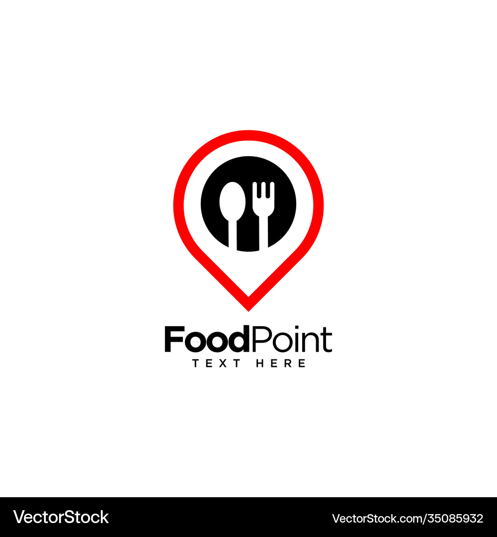 Food point and restaurant logo template Royalty Free Vector