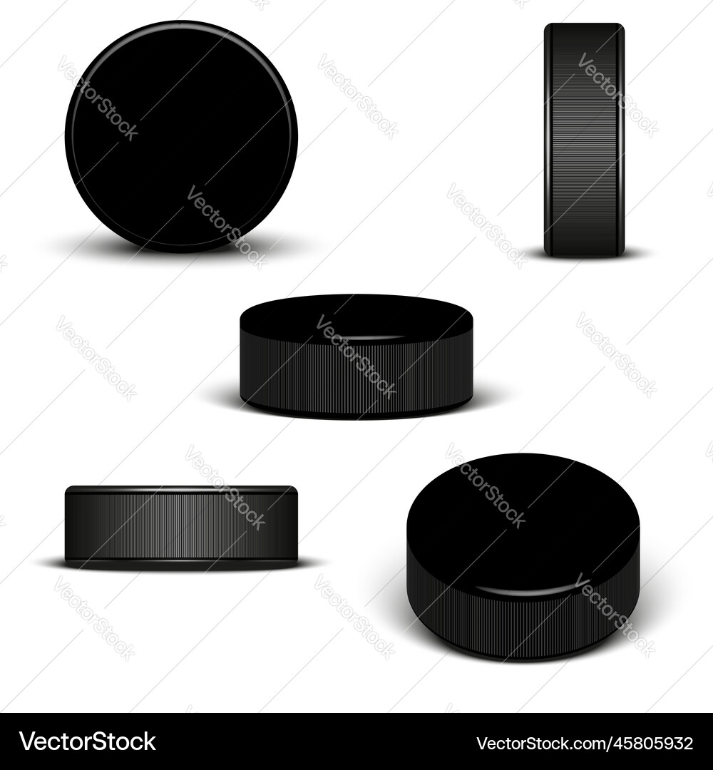 Hockey puck isolated on white background 3d Vector Image