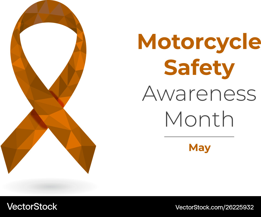 Motorcycle safety awareness month for web and Vector Image