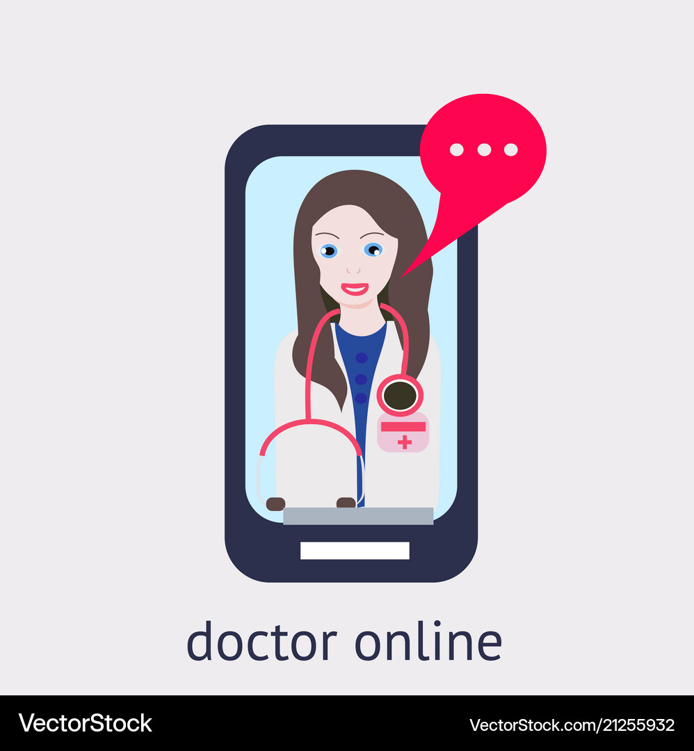 Online medical consultation and support Royalty Free Vector