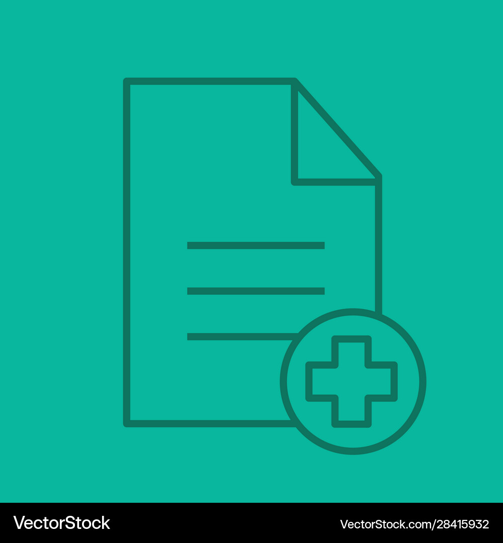 Patient card linear icon Royalty Free Vector Image