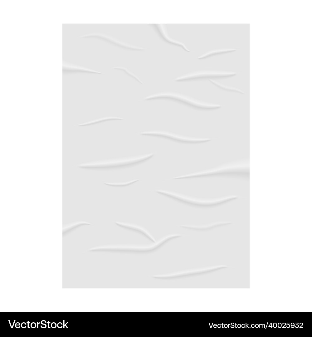 Realistic wrinkle paper with wet glued texture Vector Image