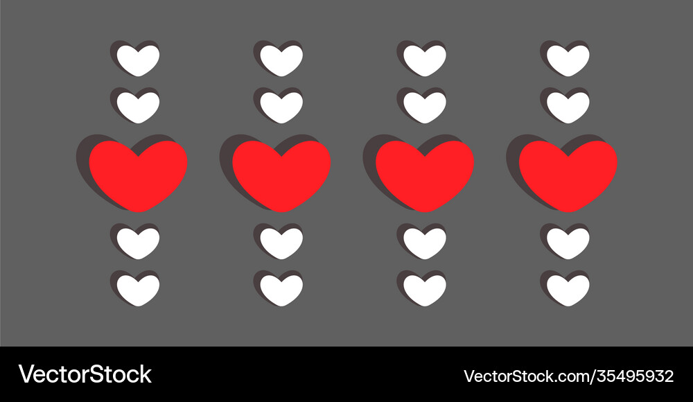 Simple red hearts valentines day decoration Vector Image