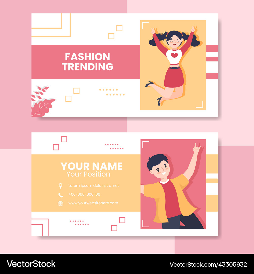 Stylish fashion card horizontal template flat Vector Image