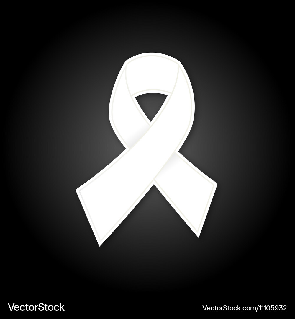 White Ribbon Symbol of Support Royalty Free Vector Image