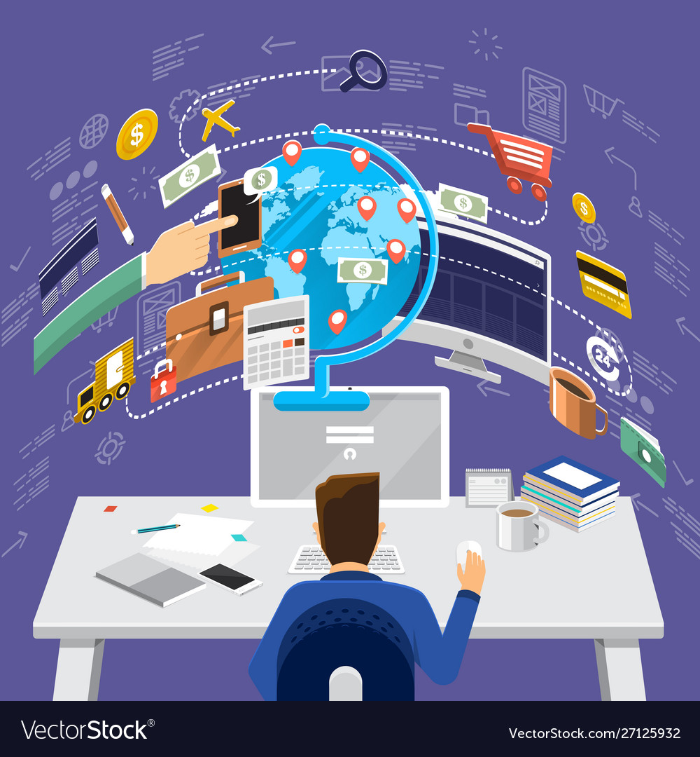 Workingdesktop 19 Royalty Free Vector Image - VectorStock