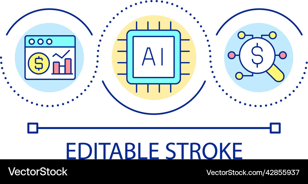 Ai in market research loop concept icon Royalty Free Vector
