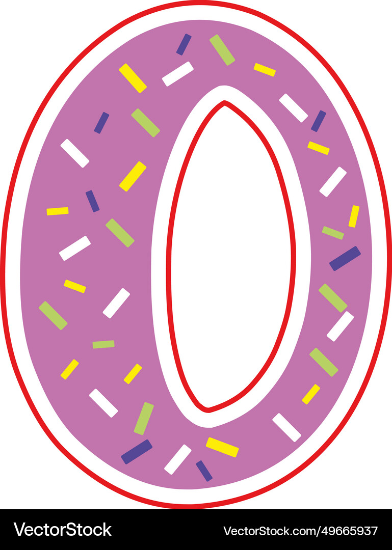 Colored letter o with christmas ornaments Vector Image