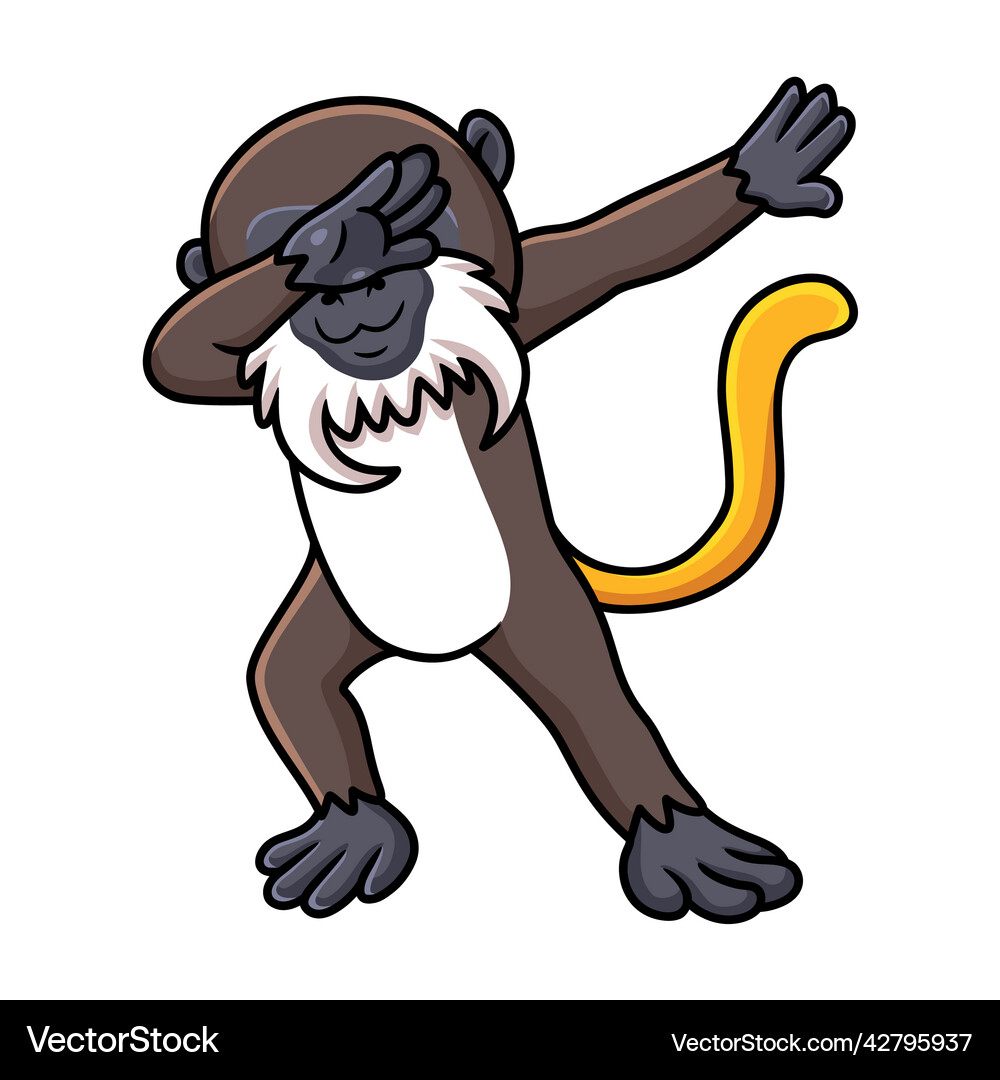Cute little tamarin monkey cartoon dancing Vector Image