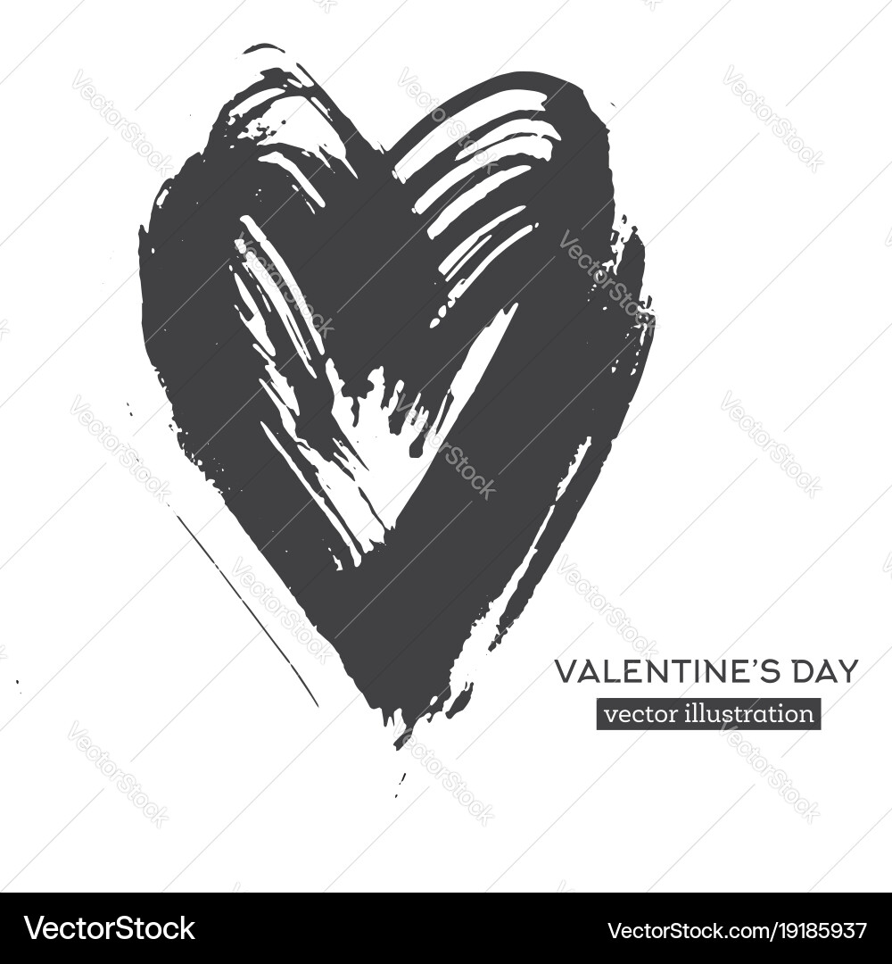 Hand drawn calligraphy heart isolated on white Vector Image