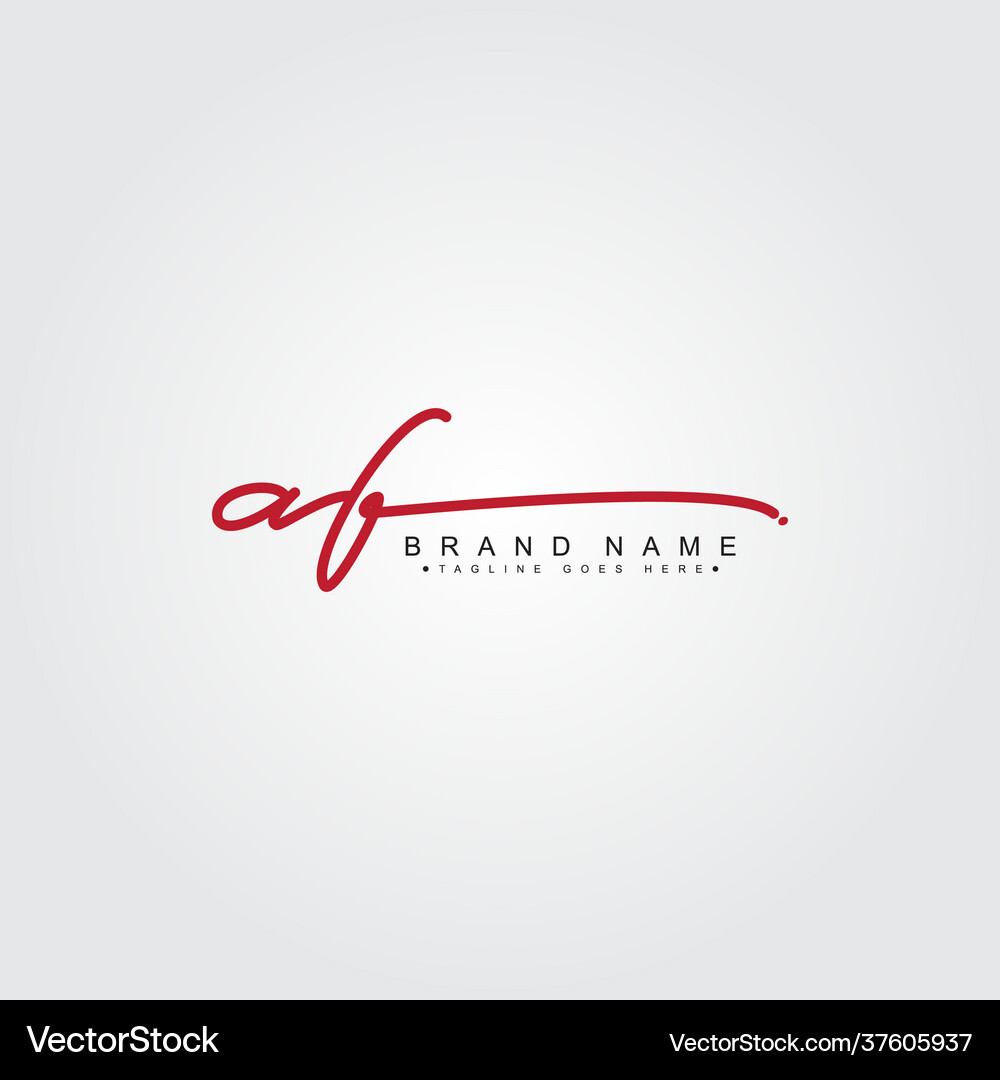 Initial letter af logo - handwritten signature st Vector Image
