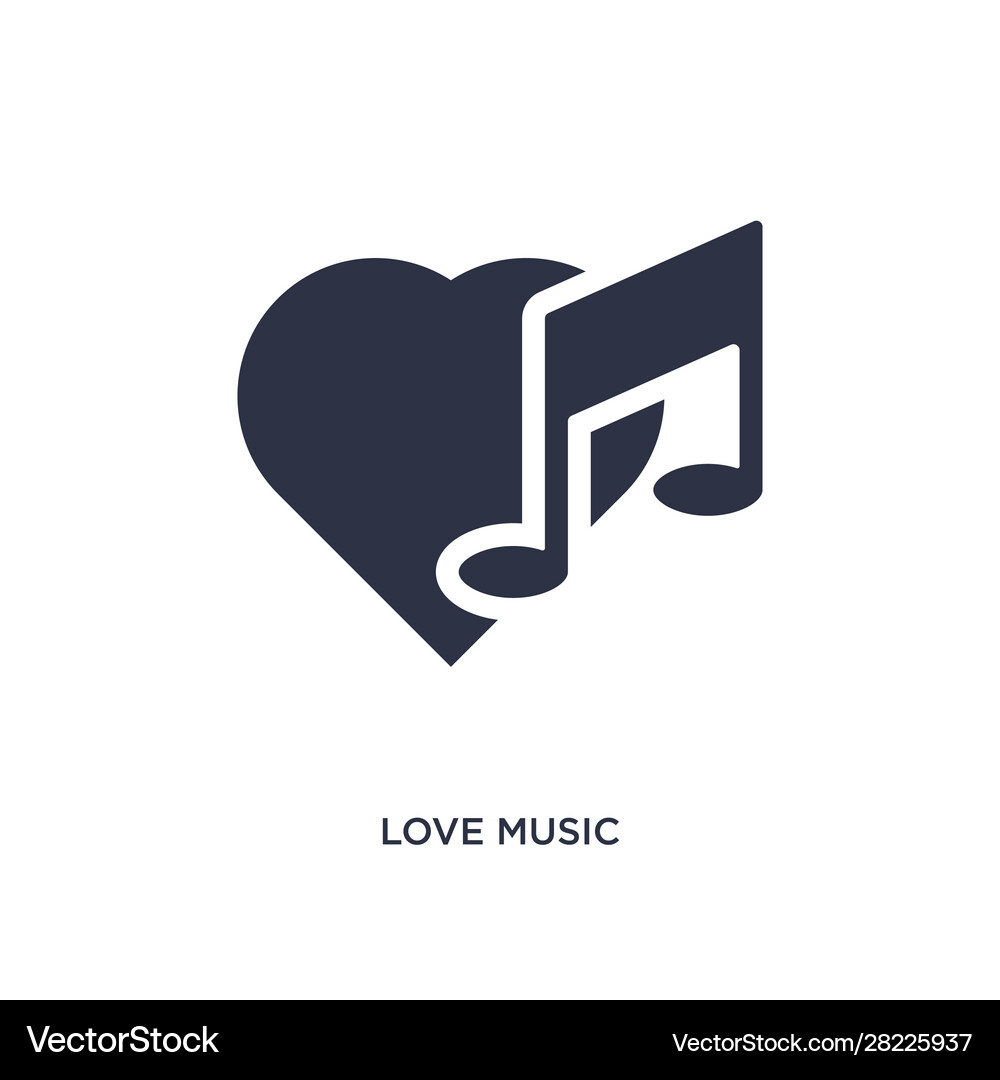Love music icon on white background simple Vector Image