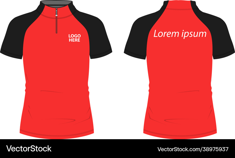 Mens short cycling jersey template Royalty Free Vector Image