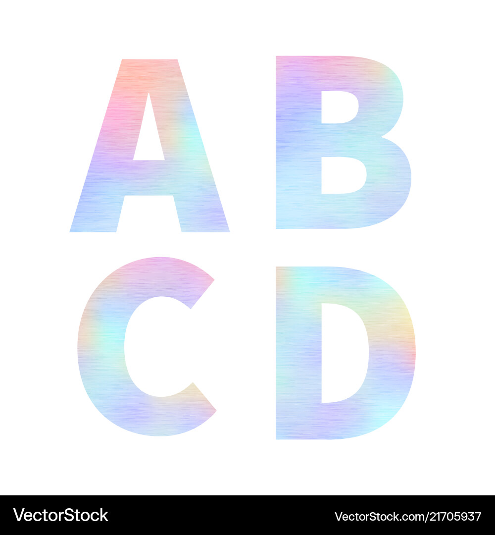 Modern a b c d letters with bright colorful Vector Image