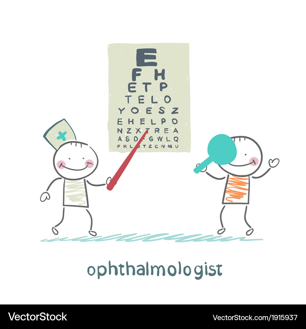 Ophthalmologist checks sight patient Royalty Free Vector