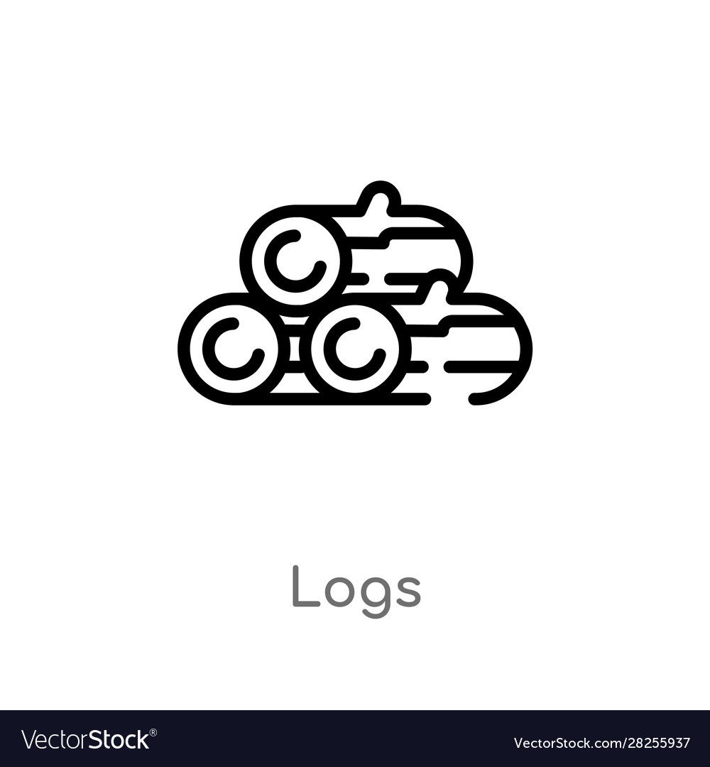 Outline logs icon isolated black simple line Vector Image
