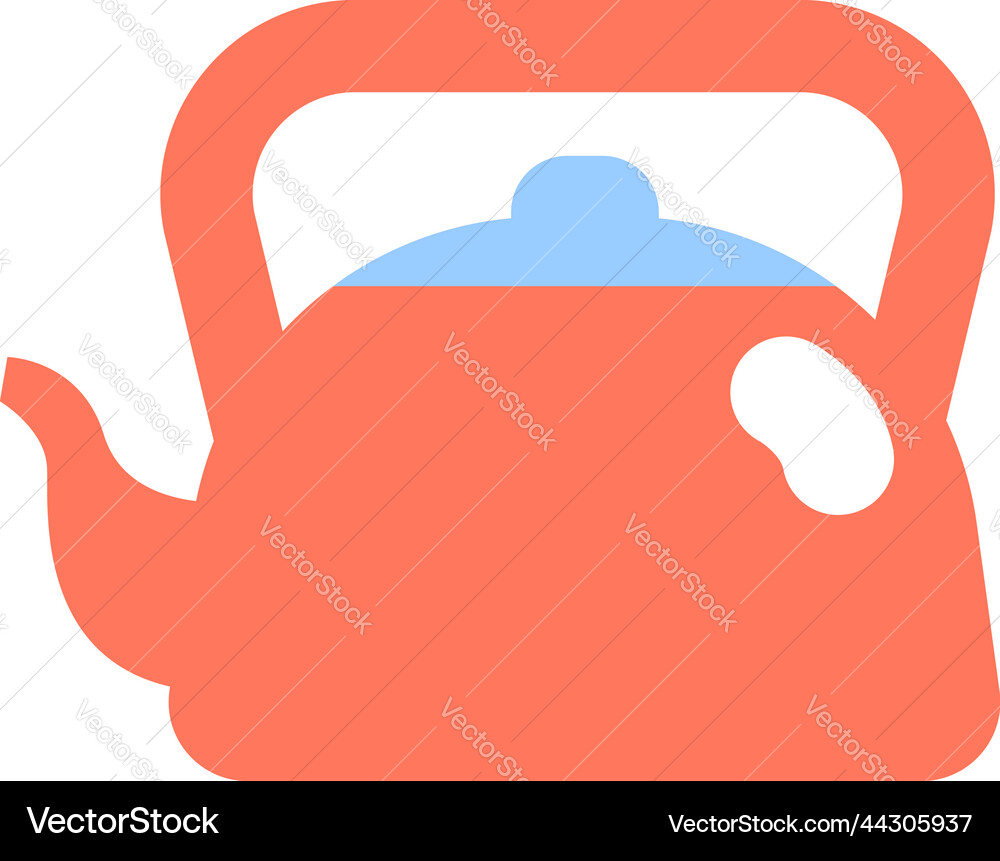 Red teapot with blue top on a white background Vector Image