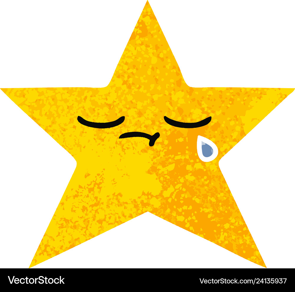 Retro style cartoon gold star Royalty Free Vector Image