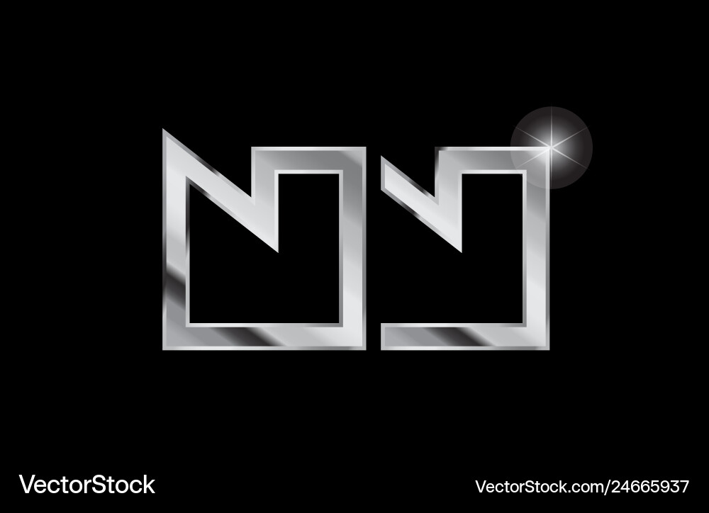 Silver metal alphabet letter logo combination Vector Image