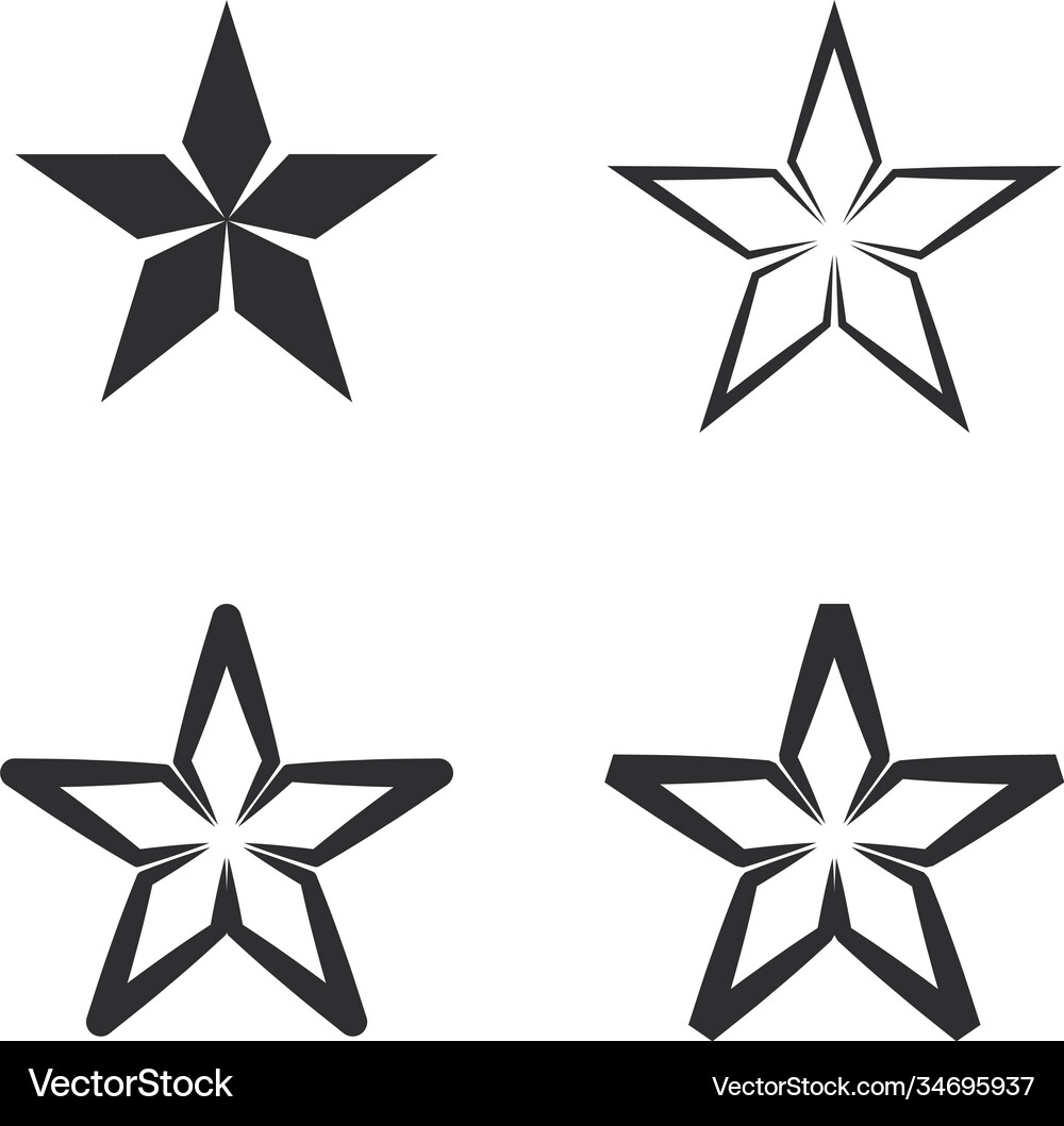 Star logo set collection abstract rating sparkle Vector Image