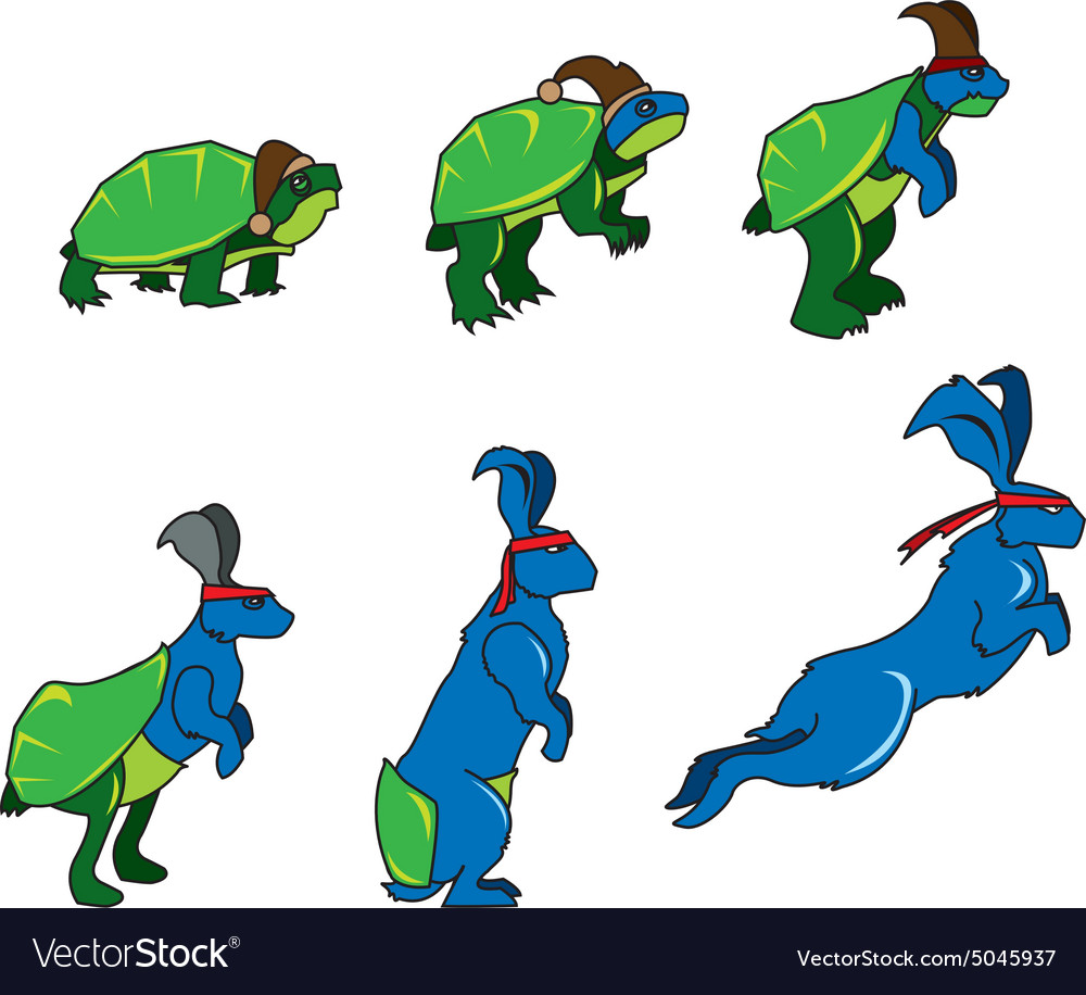 Turtle to rabbit Royalty Free Vector Image - VectorStock