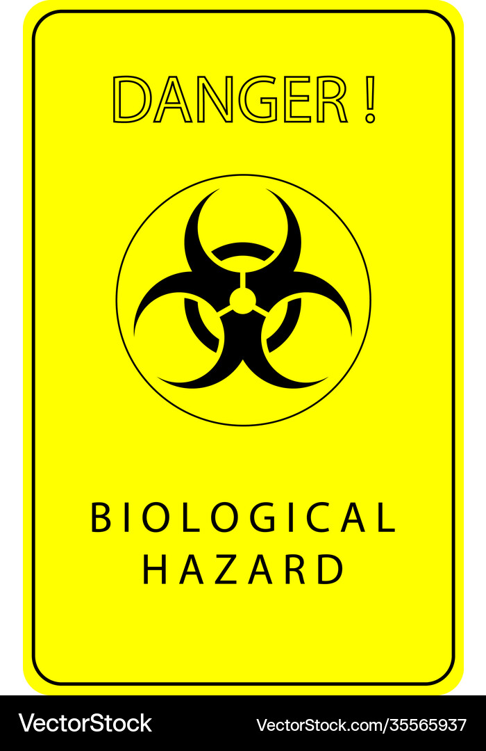Yellow sign with symbol biohazard Royalty Free Vector Image