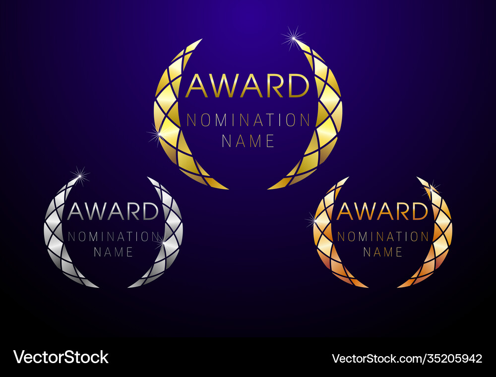 Award round 1 2 3 places Royalty Free Vector Image